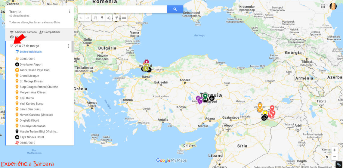Como usar Google My Maps em roteiros de viagem | Experiência Barbara